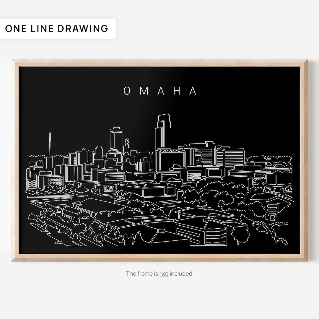 Omaha Skyline Art Print Omaha Wall Art With Cityscape as One Line ...