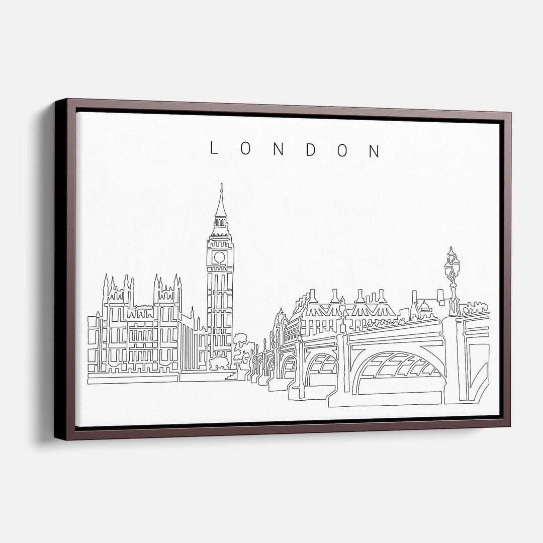 London Canvas Art Print With Big Ben Clock Tower - London Skyline ...