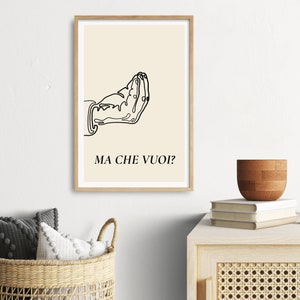 Italian Hand Gesture Wall Art Funny Italian Art Print Kitchen Wall Art ...