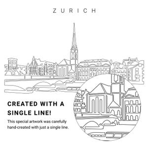 Zurich Printable Wall Art - Zurich Limmat River Single Line Art ...