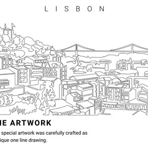 Lisbon Skyline Printable Wall Art Lisbon Portugal Digital Art Print ...