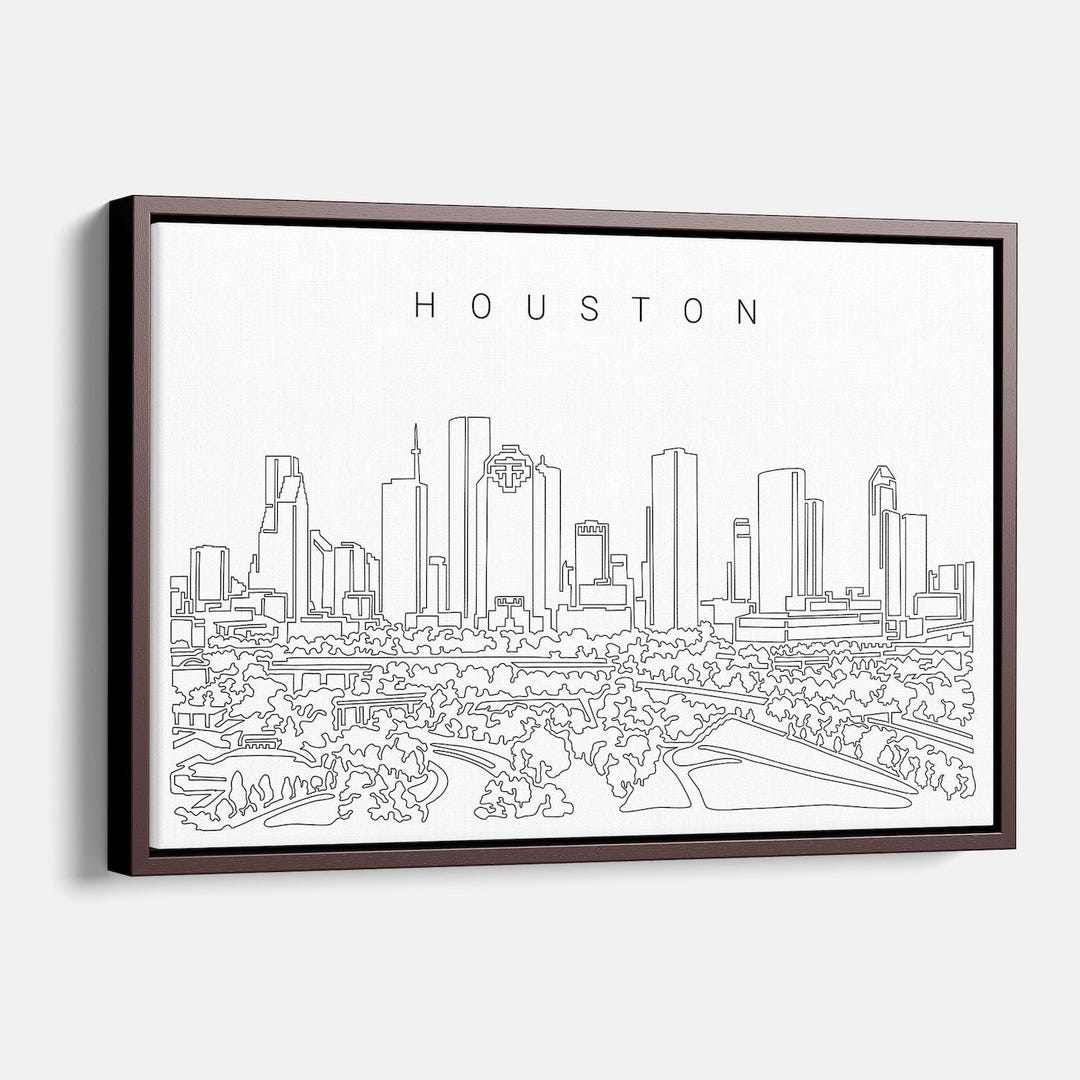 Houston Canvas Print - Houston Texas Canvas Wall Art With City One Line ...