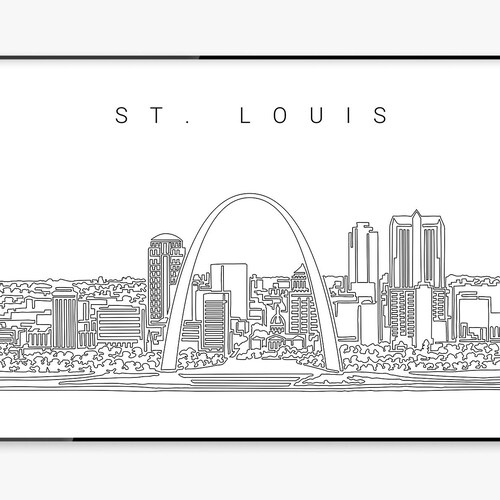 St. Louis Missouri Skyline Canvas Print Wall Art. Gateway - Etsy