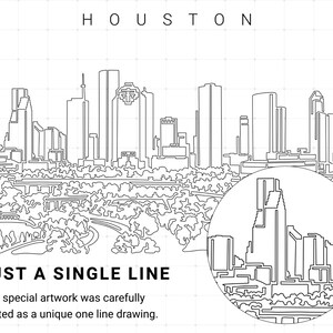Houston TX City Skyline SVG Printable Wall Art With Houston Cityscape ...