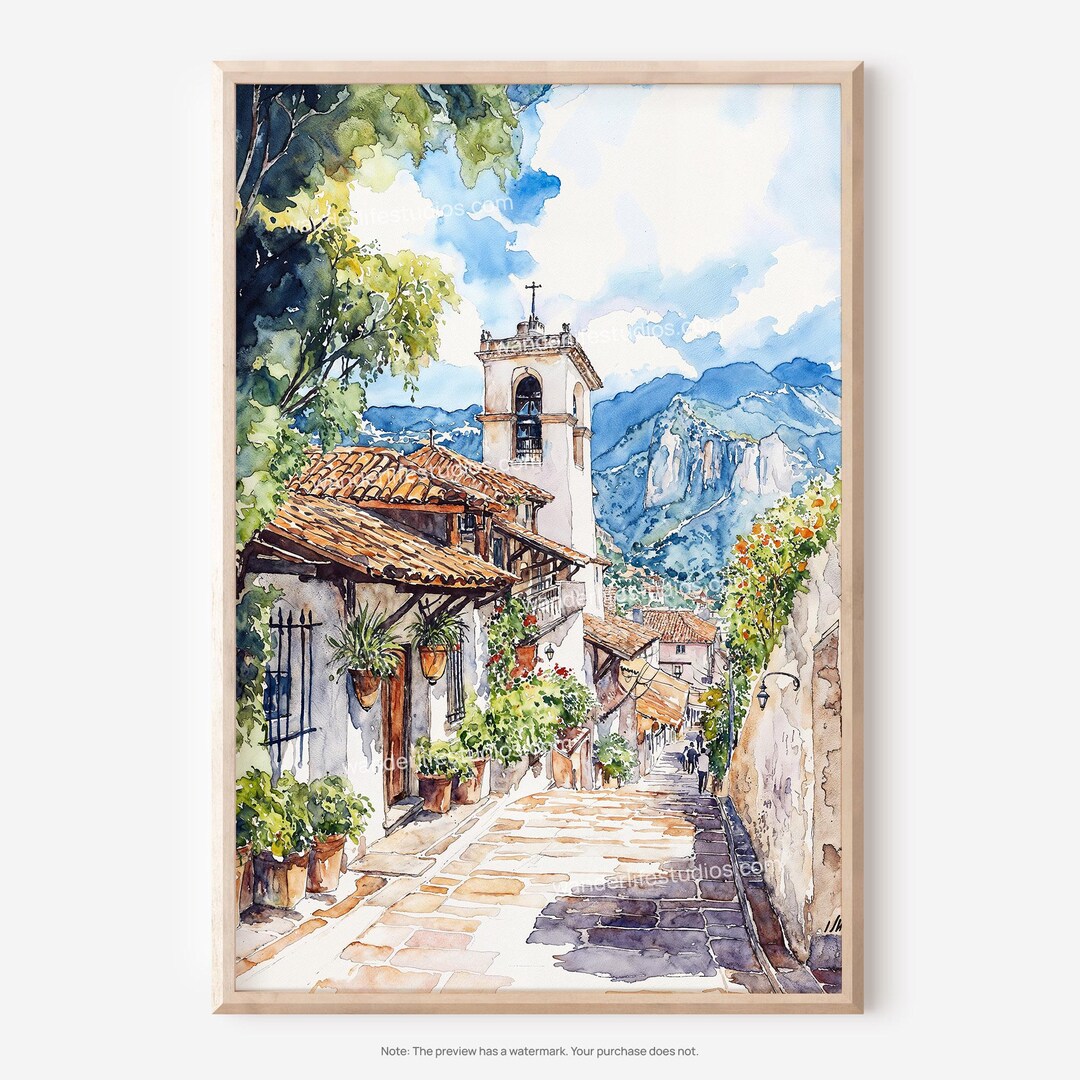 Bogotá Wall Art: Watercolor Street Scene Digital Download - Etsy