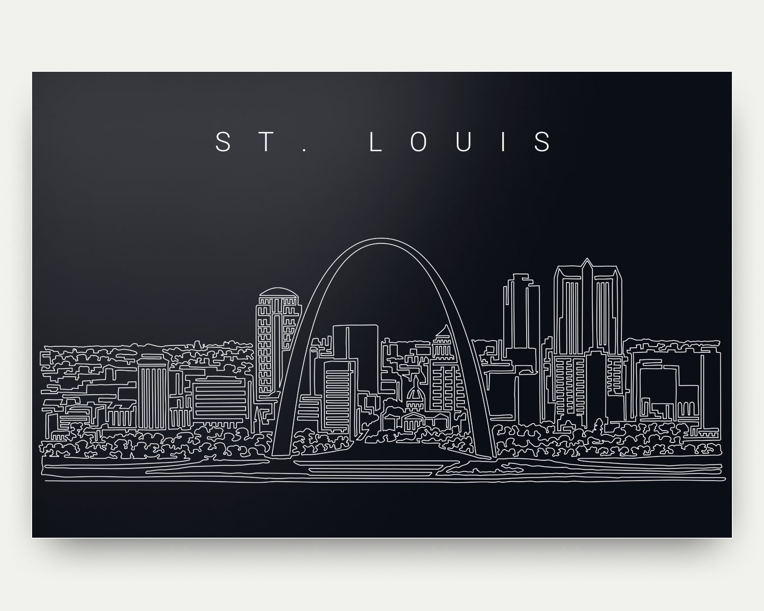 St Louis Art Print St Louis Skyline Wall Art Saint Louis | Etsy
