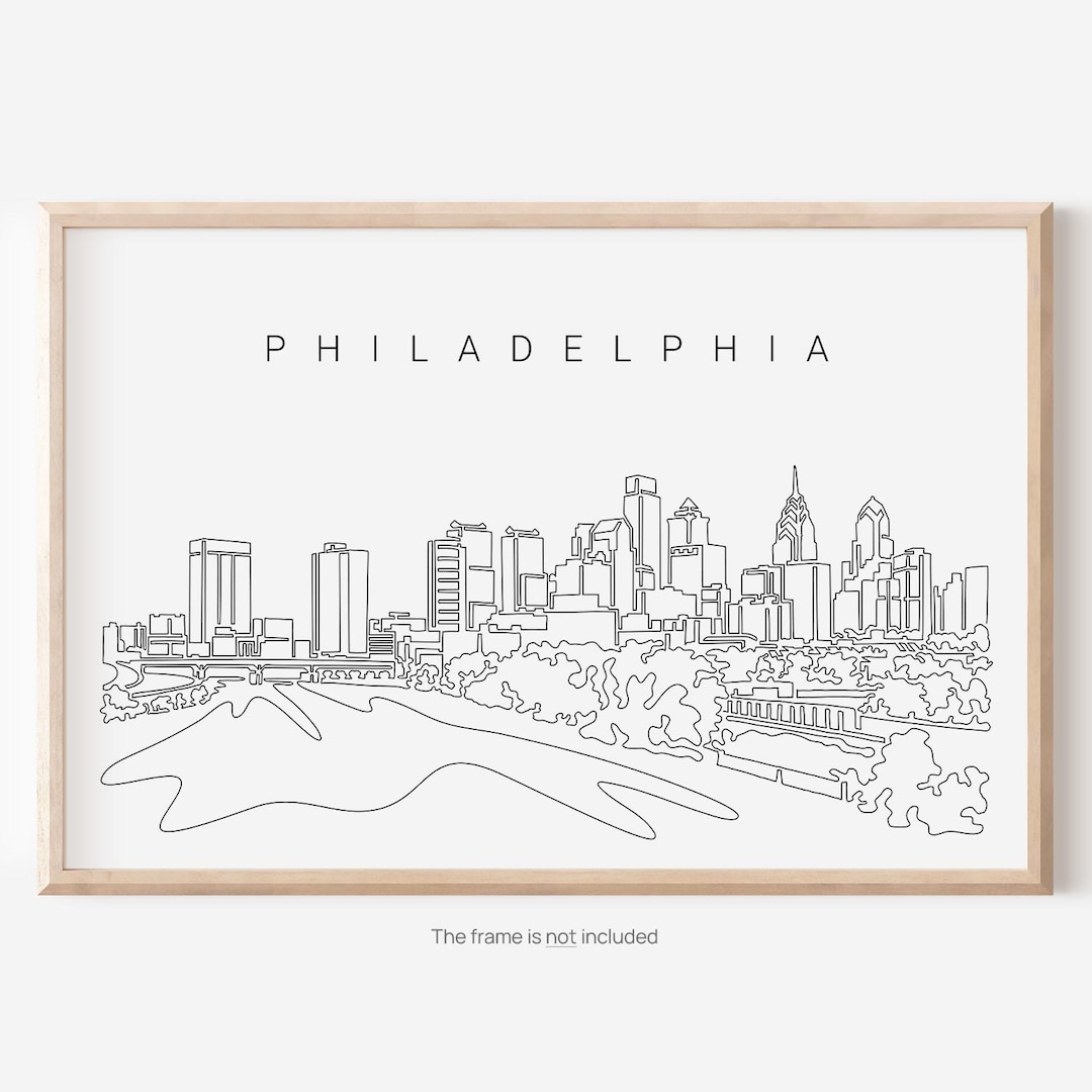 Philadelphia Art Print - Single Line Art of the Philadelphia Skyline ...