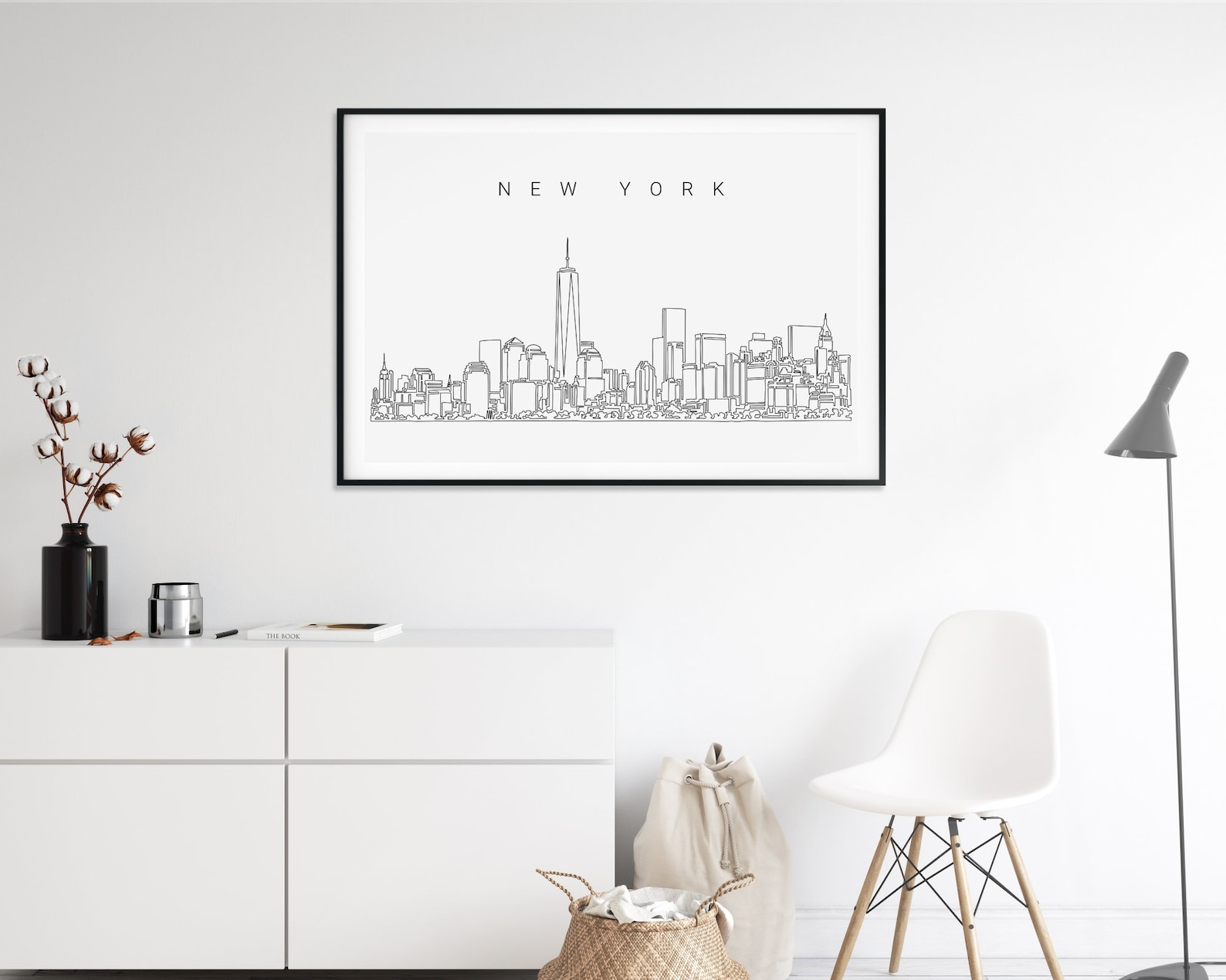 New York Skyline Poster NYC Skyline Art Print With One Line - Etsy