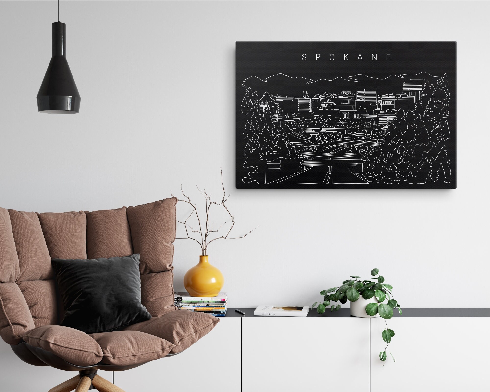 Spokane Skyline Canvas Art Print Spokane Washington Canvas - Etsy Australia