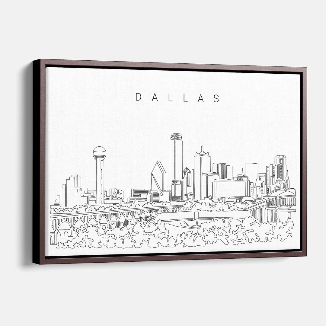 Dallas Skyline Canvas Wall Art - Dallas Texas Canvas Art Print With ...