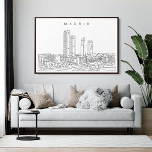 Madrid Skyline Canvas Wall Art - Madrid Canvas Art Print With Cityscape ...