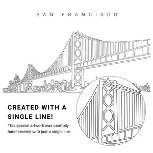 San Francisco Printable Wall Art - SF Oakland Bay Bridge Single Line ...