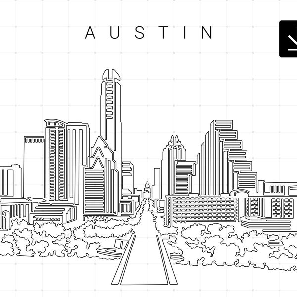 Austin Skyline Poster - Etsy