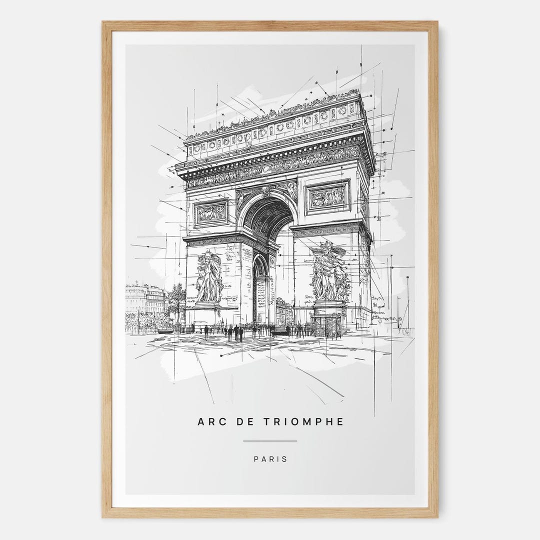 Arc De Triomphe Art Print - Paris France Travel Poster - Travel Art ...