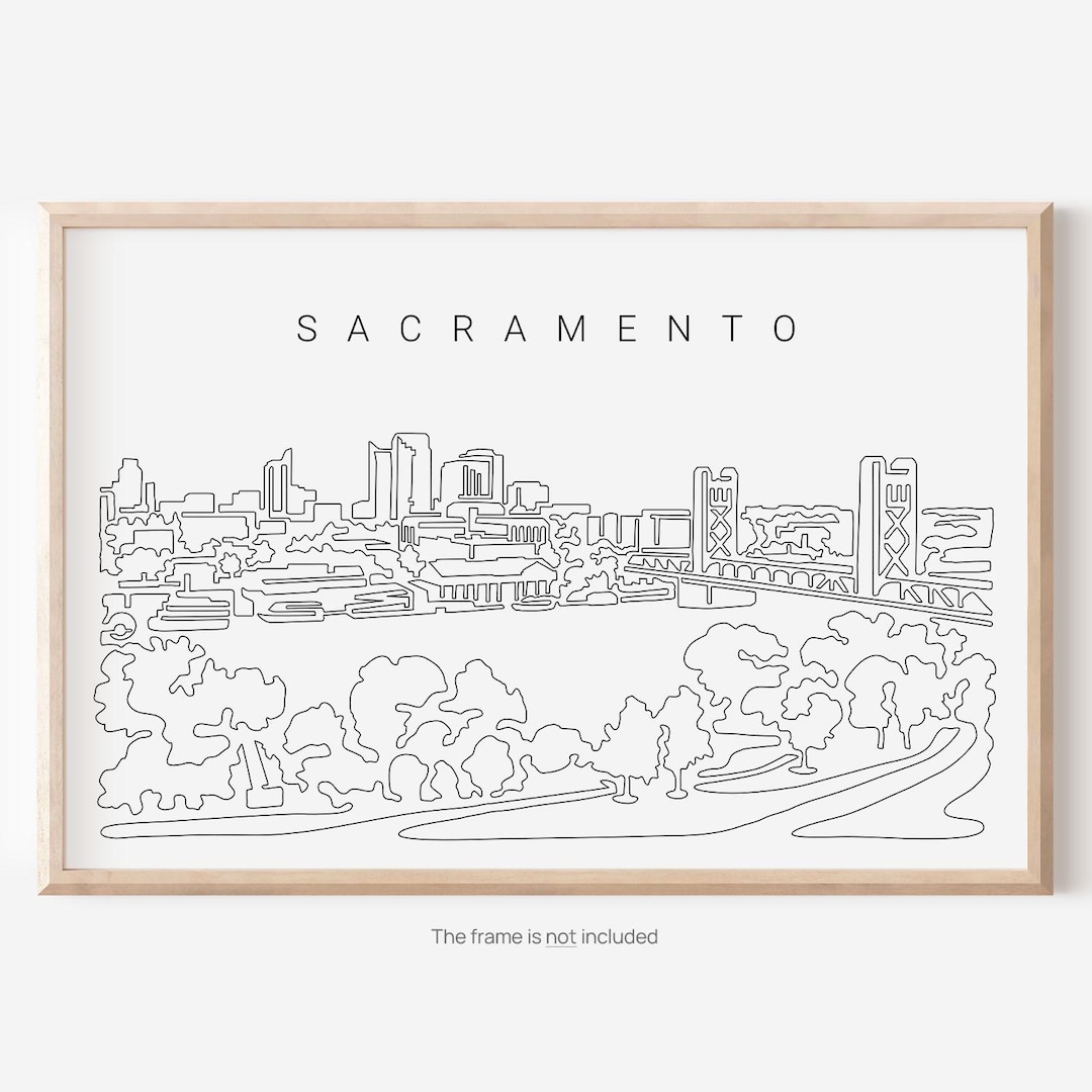 Sacramento Skyline Wall Art - Sacramento Art Print With Cityscape One ...