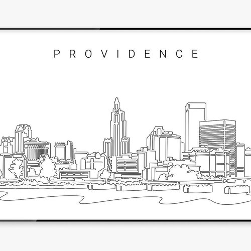 Providence Poster Rhode Island Skyline Art Print RI Item T1226 - Etsy