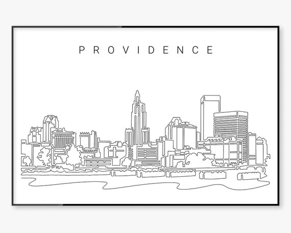 Providence Skyline Wall Art Providence Art Print With - Etsy