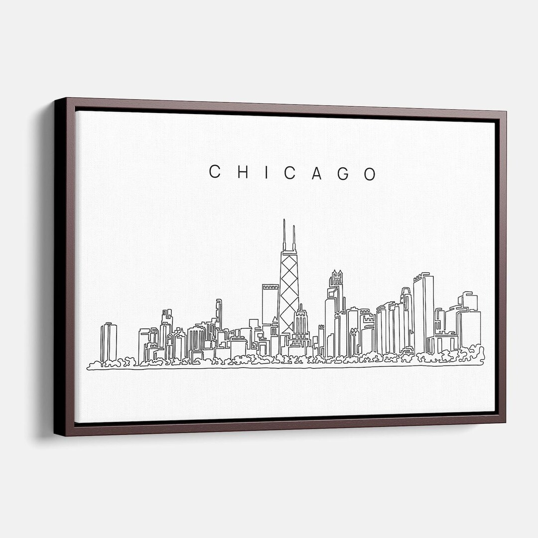 Chicago Canvas Wall Art - Chicago Skyline Canvas Art Print - Chicago ...