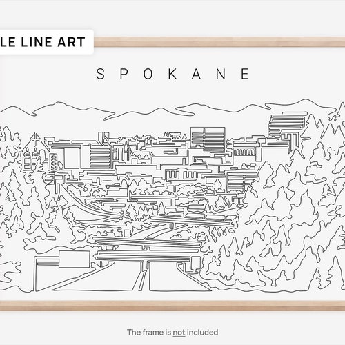 Spokane Washington Poster Skyline Art Print Item T2898 - Etsy