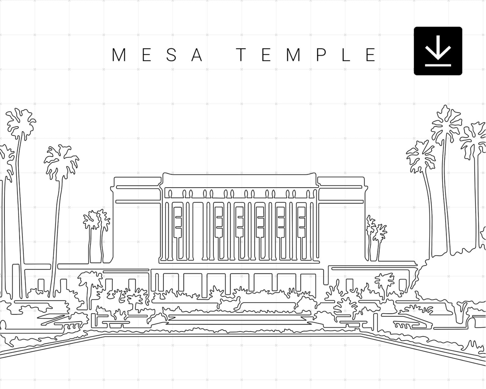 Mesa Temple Printable Wall Art Mesa Arizona Digital Art - Etsy