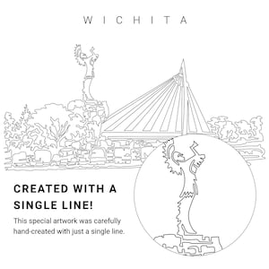 Wichita Printable Wall Art - Wichita Kansas Single Line Art - Digital ...