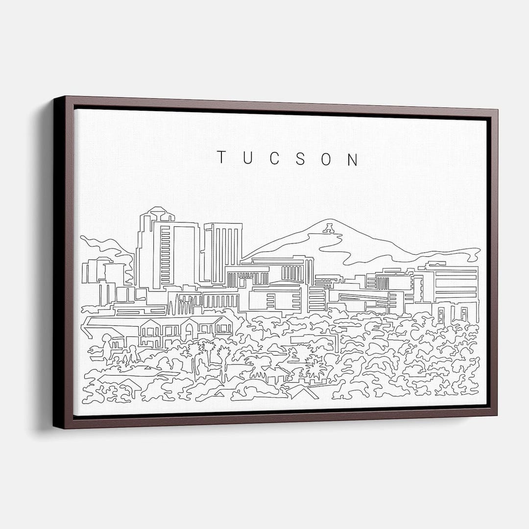 Tucson Skyline Canvas Print - Tucson Arizona Canvas Wall Art With One ...