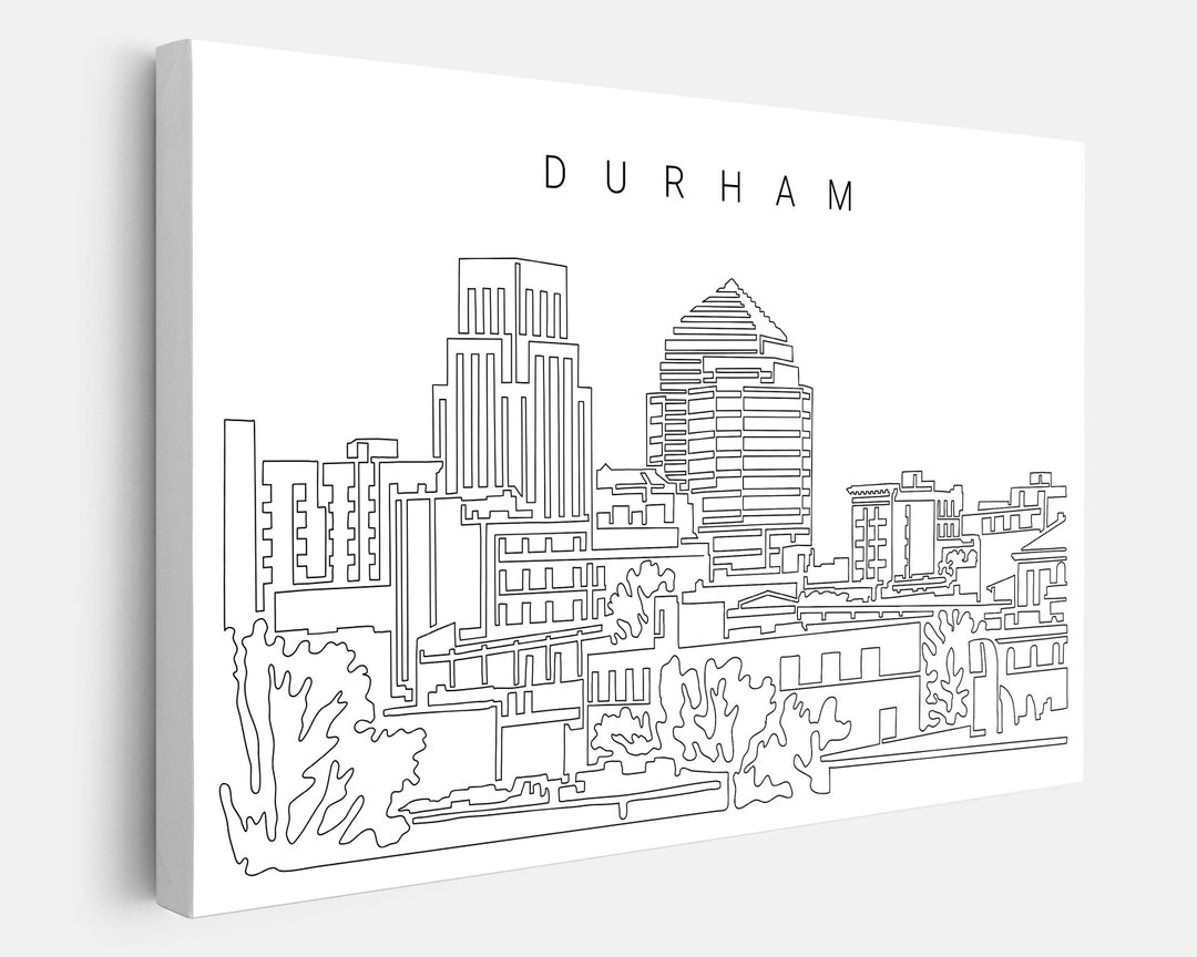 Durham NC Canvas Wall Art Durham NC Skyline Canvas Art Print - Etsy