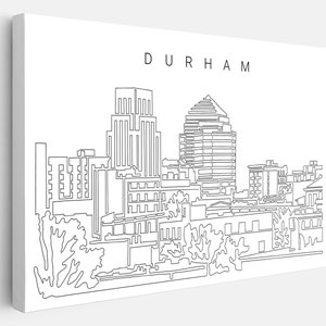 Durham NC Canvas Wall Art Durham NC Skyline Canvas Art Print - Etsy