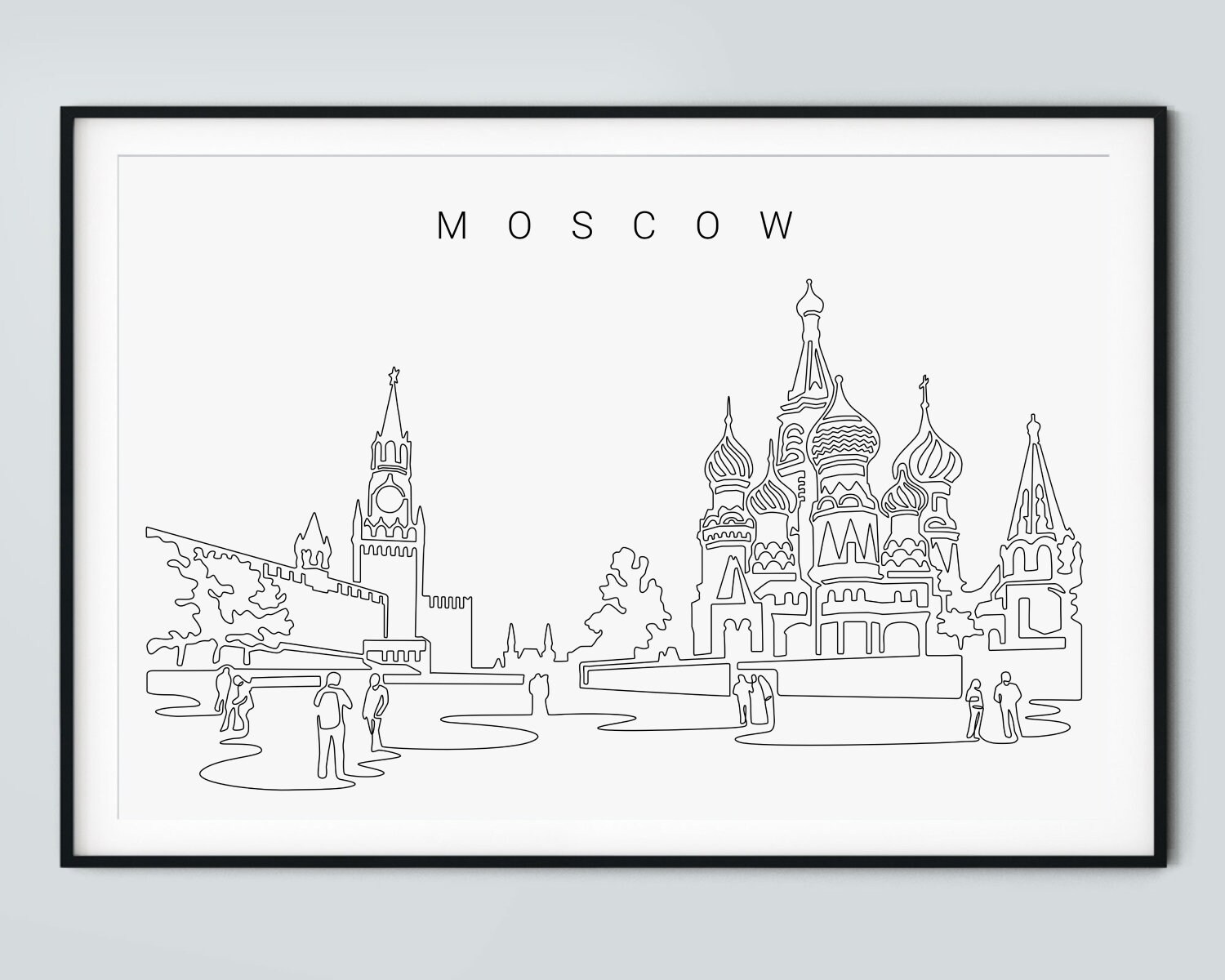 Moscow Wall Art Moscow Russia Art Print Moscow Skyline | Etsy