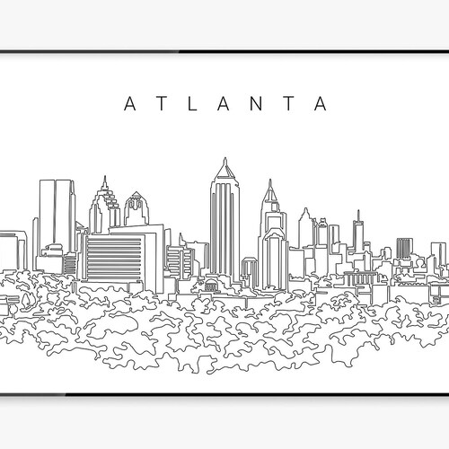 Atlanta Skyline Poster City Art Print Atlanta Georgia - Etsy