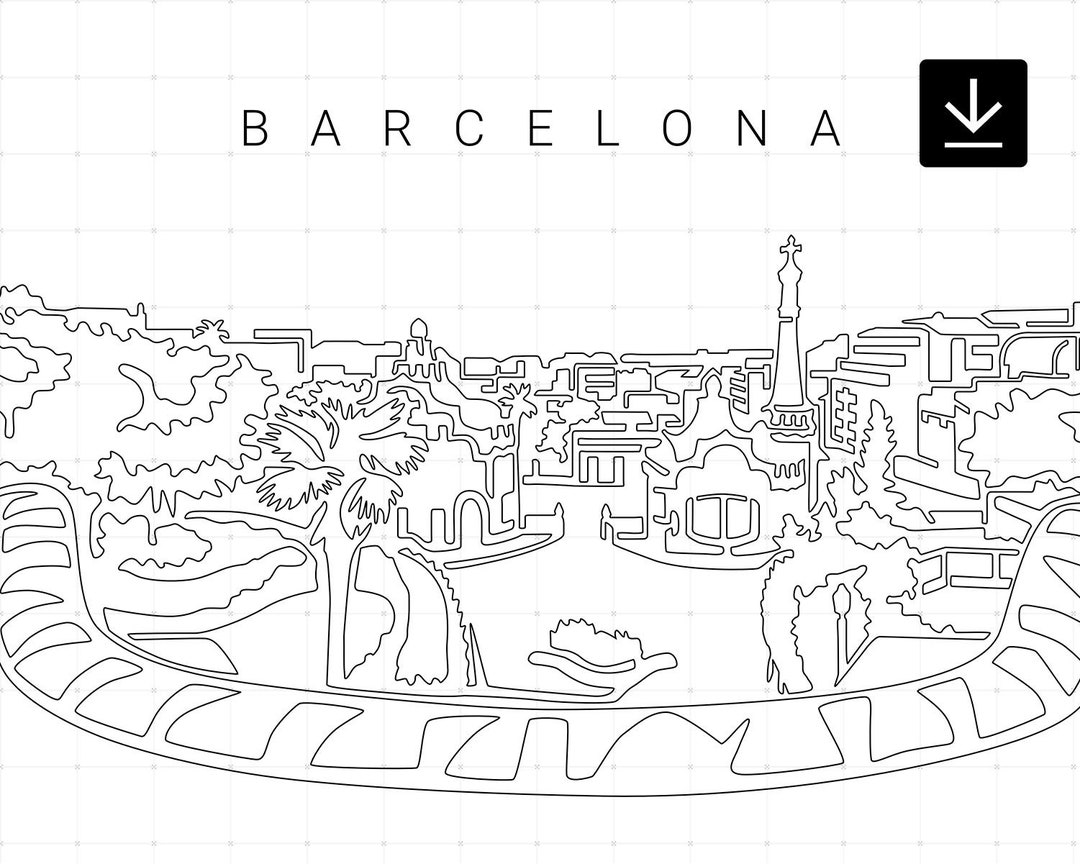 Barcelona Spain Printable Wall Art Barcelona Digital Art - Etsy