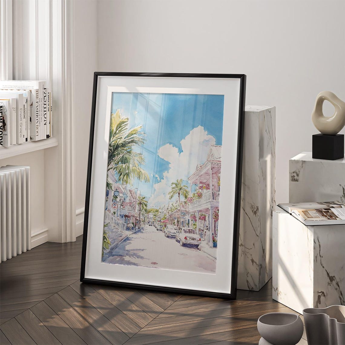 Key West Wall Art: Tropical Street Scene Digital Download for Home ...