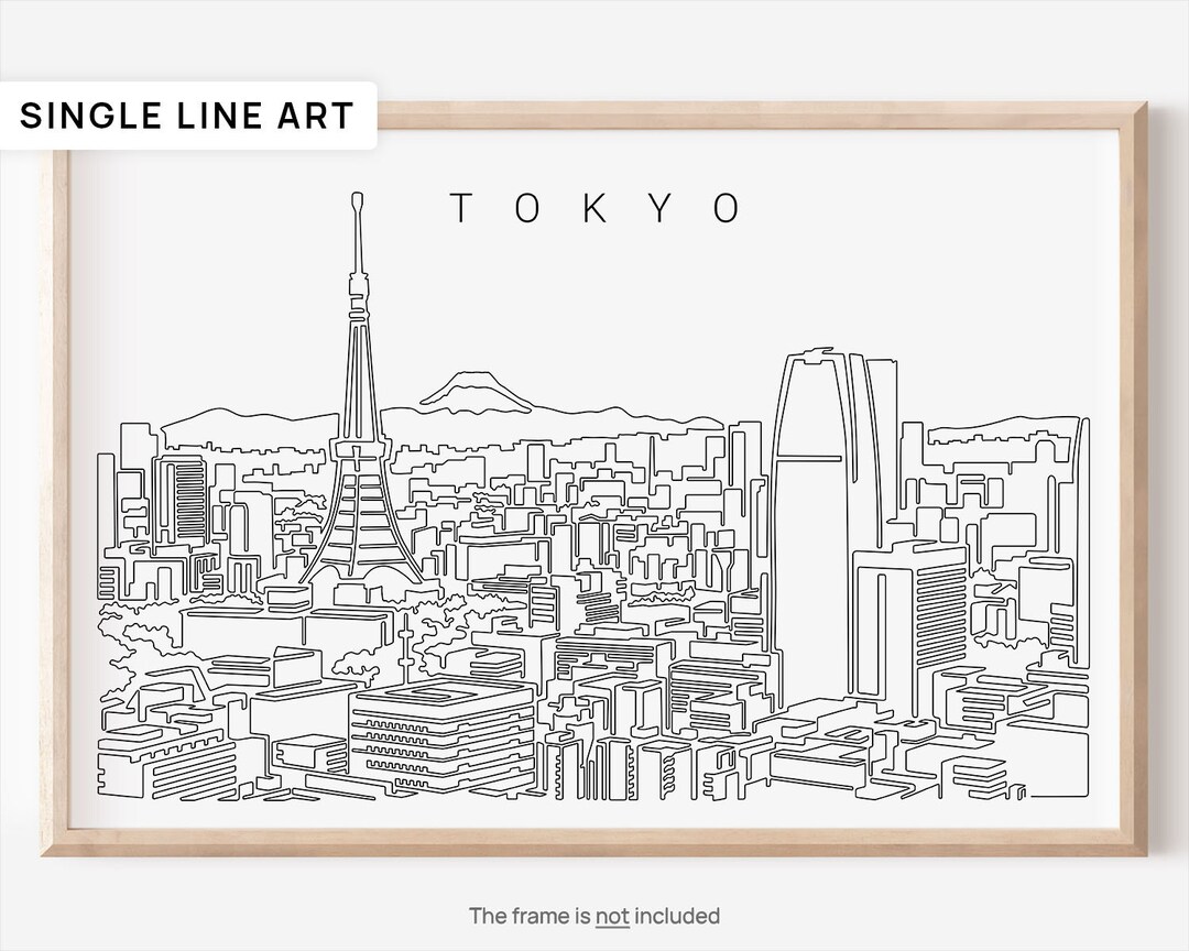 Tokyo Skyline Art Print Tokyo Japan Wall Art With City - Etsy