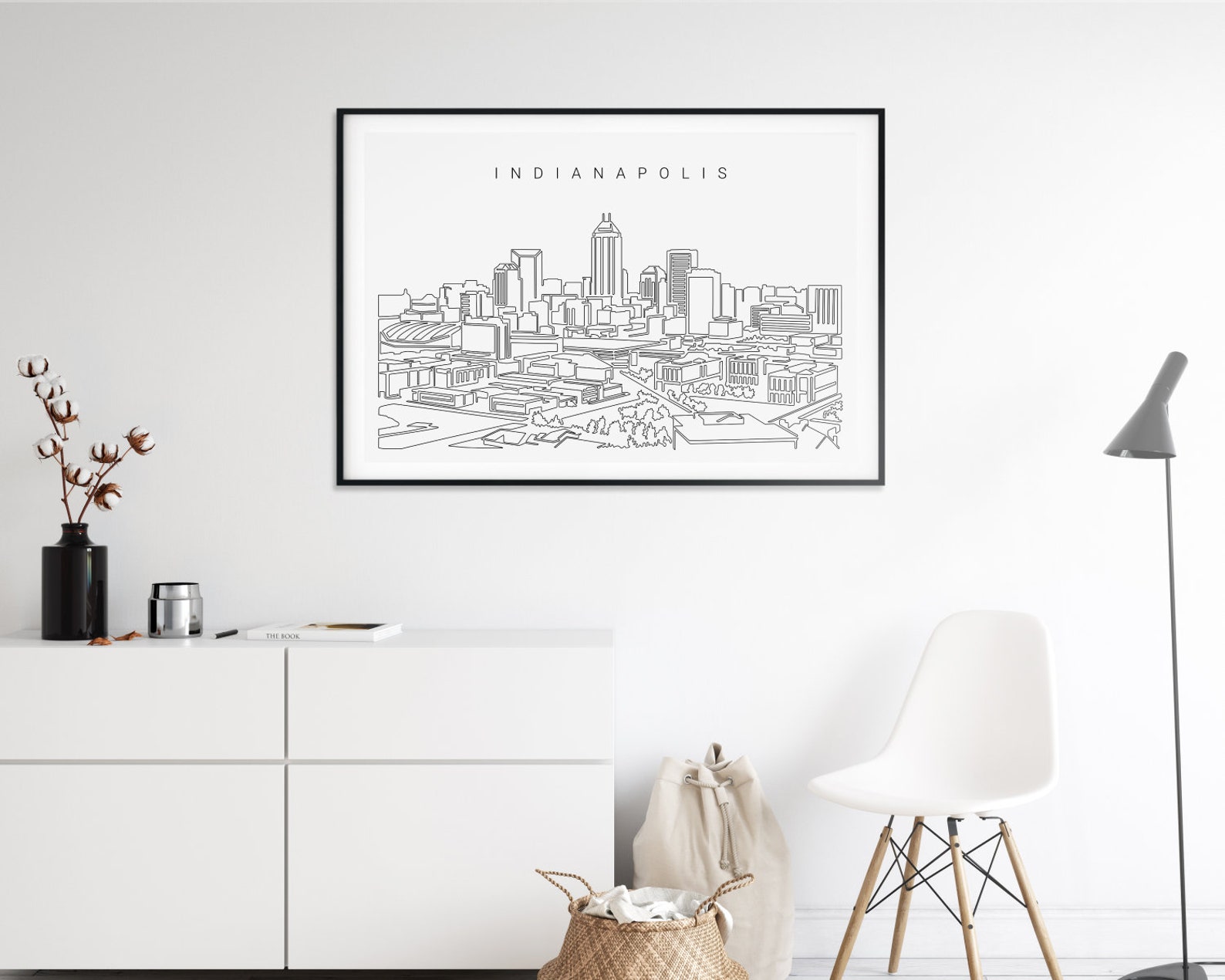 Indianapolis Skyline Art Print Indianapolis Poster With | Etsy