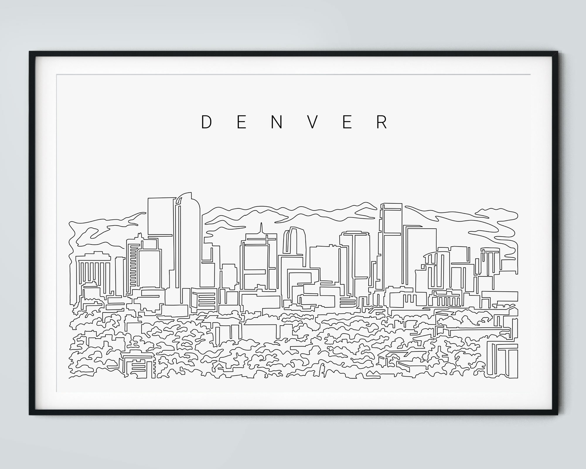 Denver Skyline Wall Art Denver City Art Print Denver | Etsy