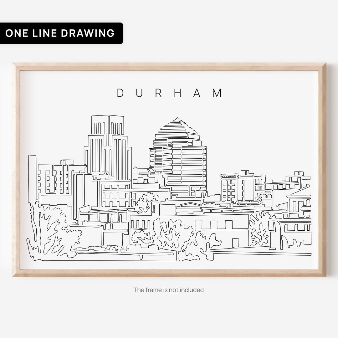 Aestethic Durham NC Skyline Wall Art Durham NC Art Print Durham NC ...