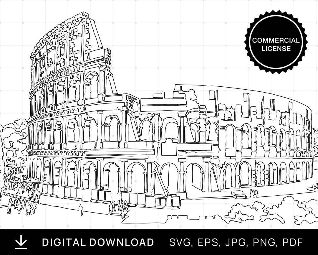 Rome Colosseum SVG Printable Wall Art With Ancient Colosseum - Etsy