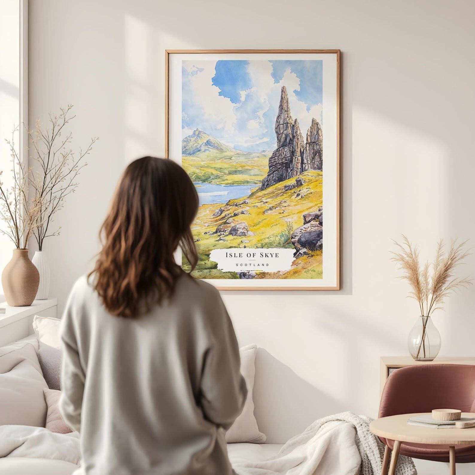 Isle of Skye Watercolor Art Print - Scottish Highlands Wall Art ...
