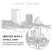 Grand Rapids Printable Wall Art - Grand Rapids Skyline Single Line Art ...