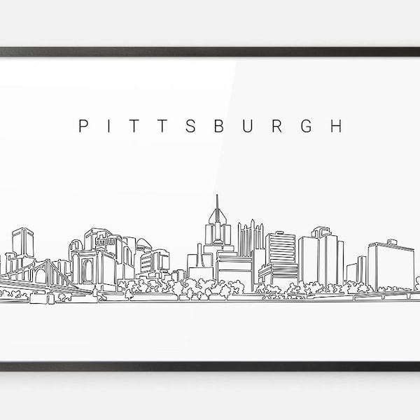 Pittsburgh Skyline Drawing - Etsy