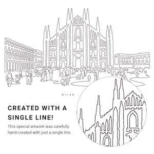 Milan Italy Printable Wall Art - Milan Cathedral Single Line Art ...