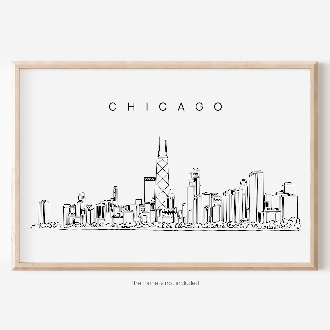 Chicago Skyline Wall Art - Chicago Art Print - Chicago Travel Poster ...