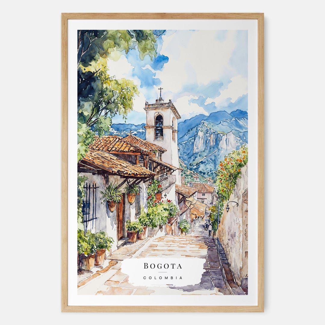 Bogota Colombia Watercolor Art Print - Colombia Wall Art - Colombia Travel Print - Travel Gift ...