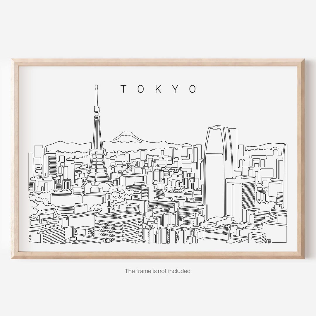Tokyo Skyline Art Print - Tokyo Japan Wall Art With City Skyline as ...