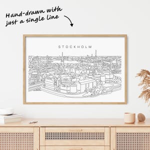 Stockholm Art Print - Sweden Travel Print W Stockholm Cityscape One ...