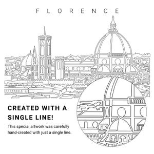 Florence Printable Wall Art - Florence Italy Skyline Single Line Art ...