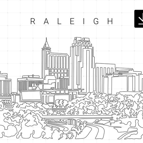 Raleigh Skyline Raleigh North Carolina Cityscape Art Print - Etsy