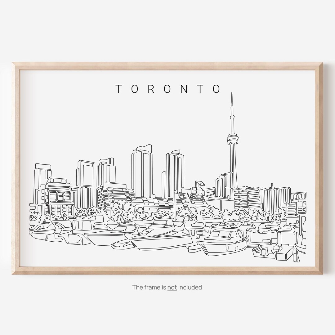 Toronto Harbor Art Print - Toronto Travel Poster With Harbor Cityscape ...