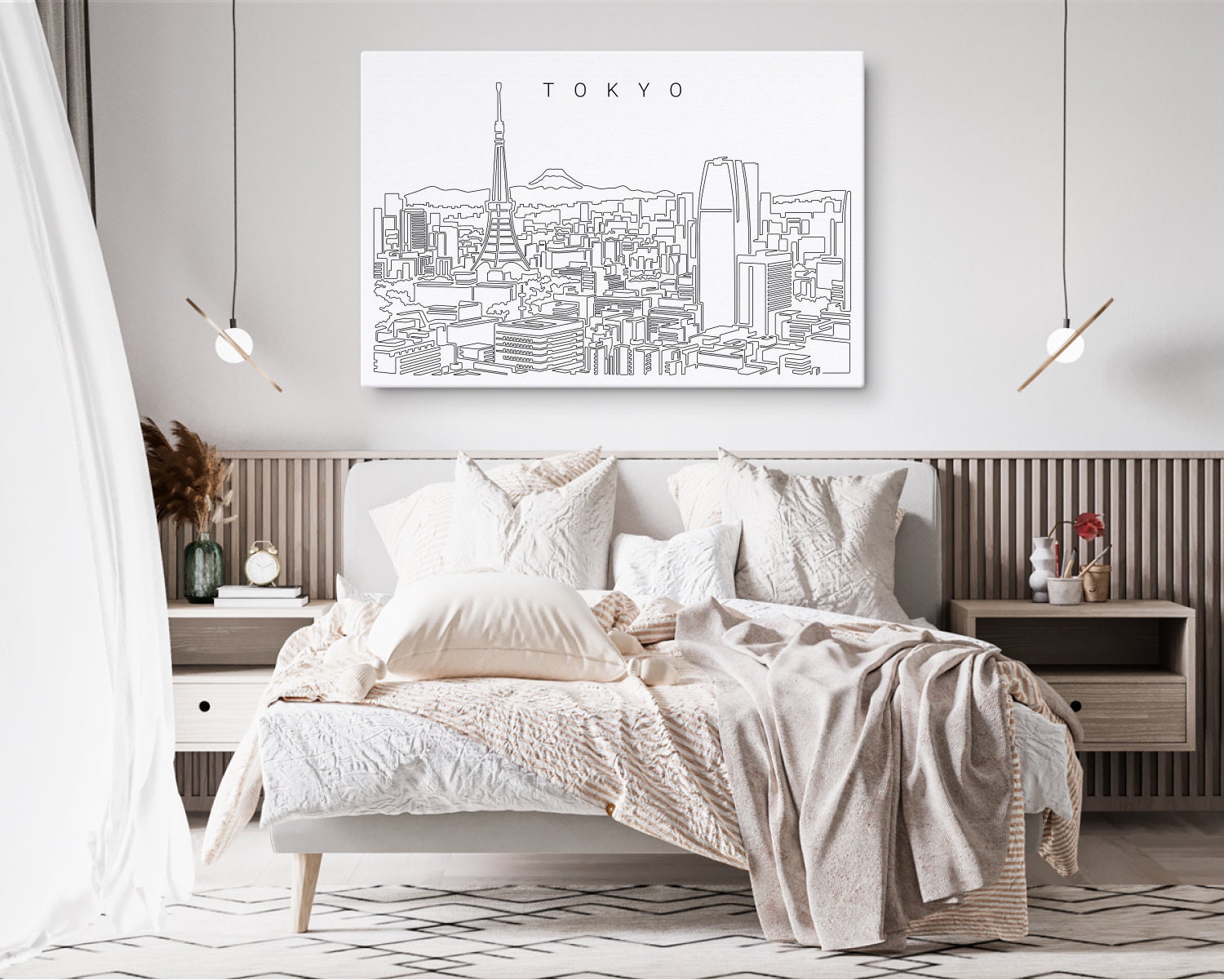 Tokyo Skyline Canvas Wall Art - Tokyo Japan Canvas Art Print With ...