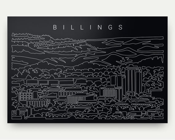 Billings Mt Skyline Art Print Billings Montana Wall Art With - Etsy